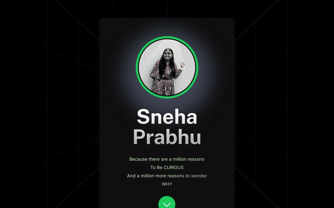 Sneha's Spotify Themed Carrd Website